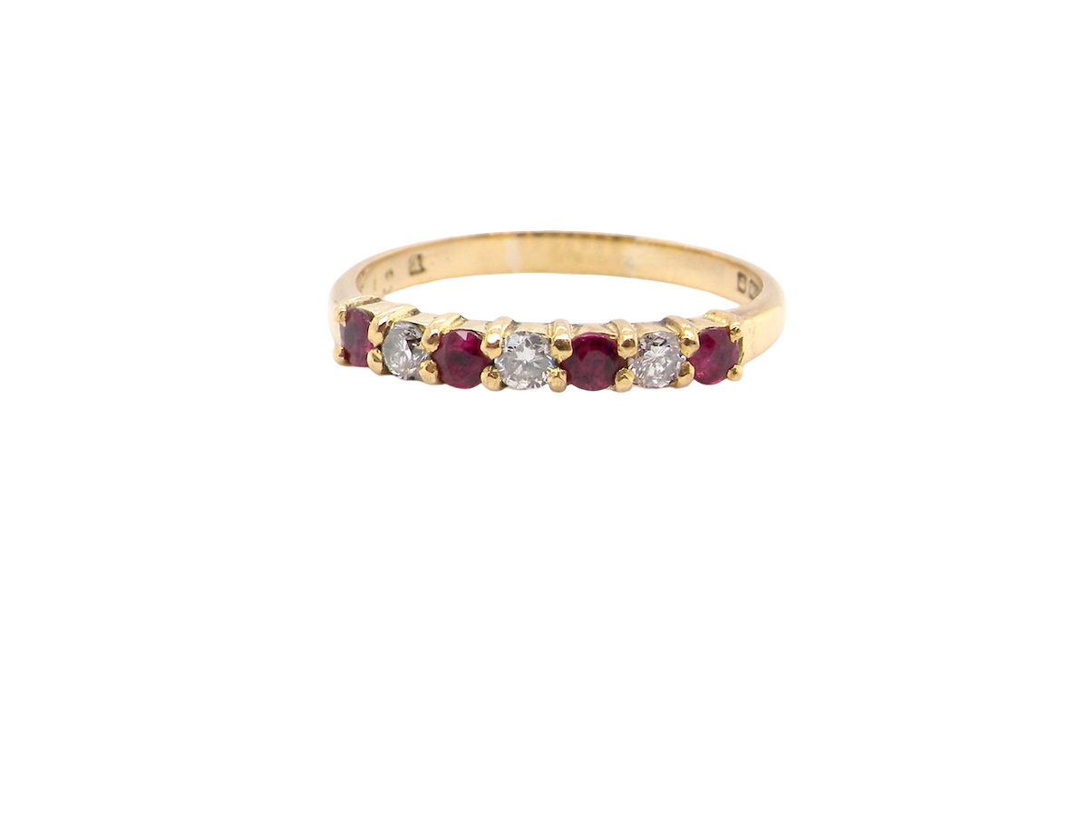 Ruby & Diamond Eternity Ring with Classic Channel Setting – Vintage Tom