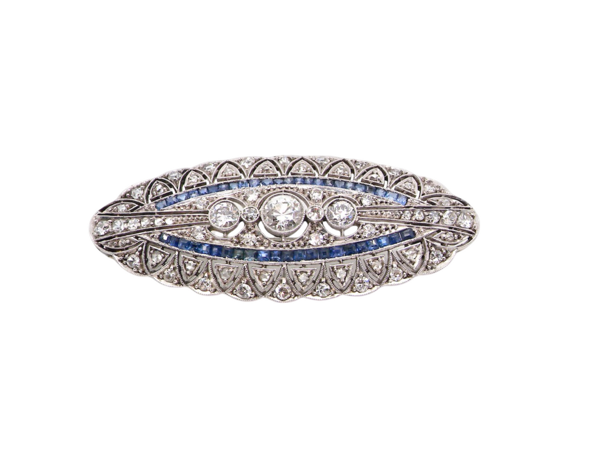 A Fine Sapphire and Diamond Brooch – Vintage Tom