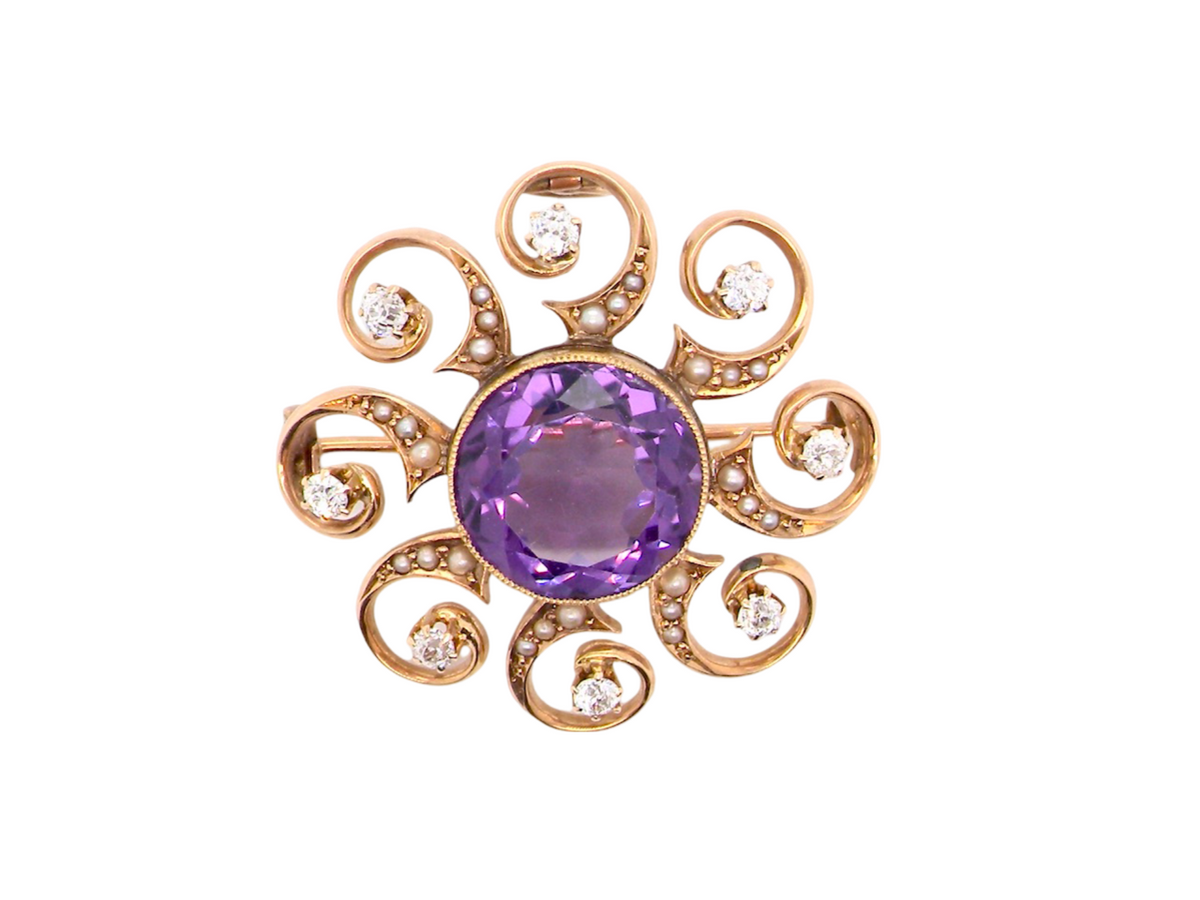 A vintage Amethyst and Diamond Brooch – Vintage Tom