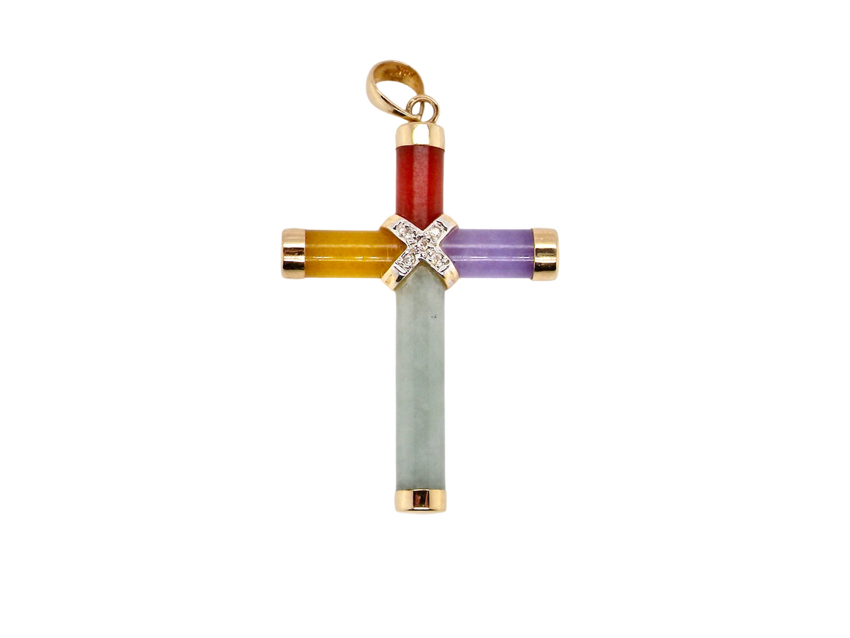 A multi colour jade cross – Vintage Tom